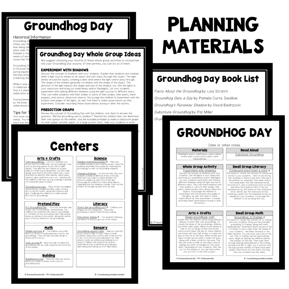 Groundhog Day Activity Sheets Groundhog Day Reading Story And