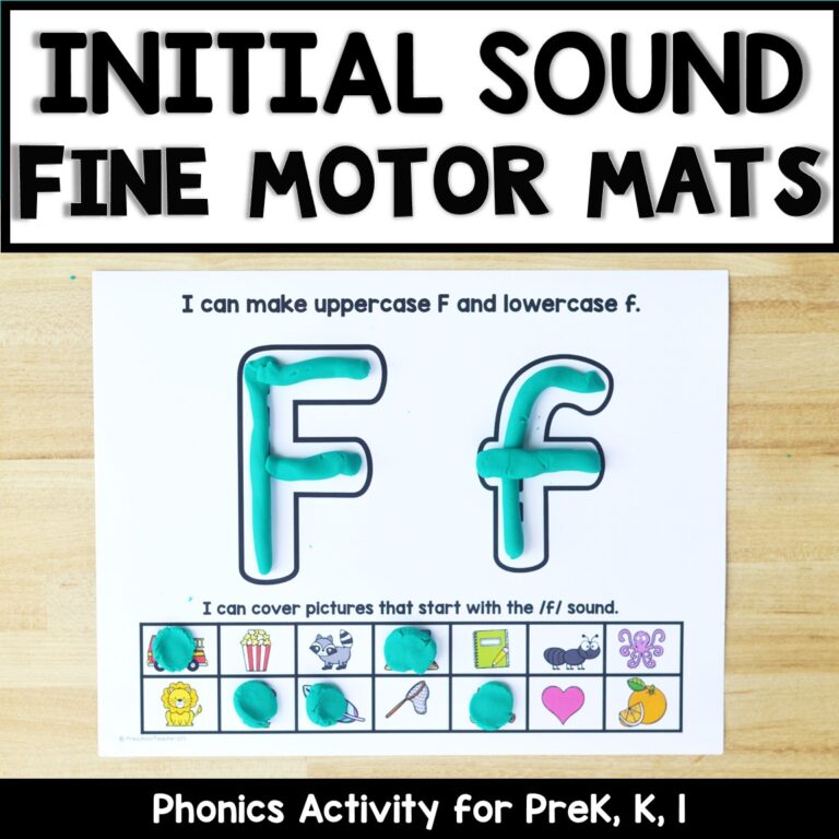 ABC Initial Sounds Fine Motor Mats - Preschool Teacher 101