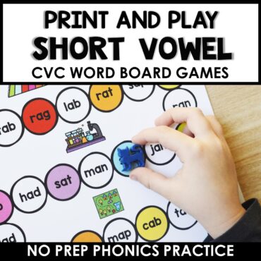 Short Vowel CVC Word Board Games - Preschool Teacher 101