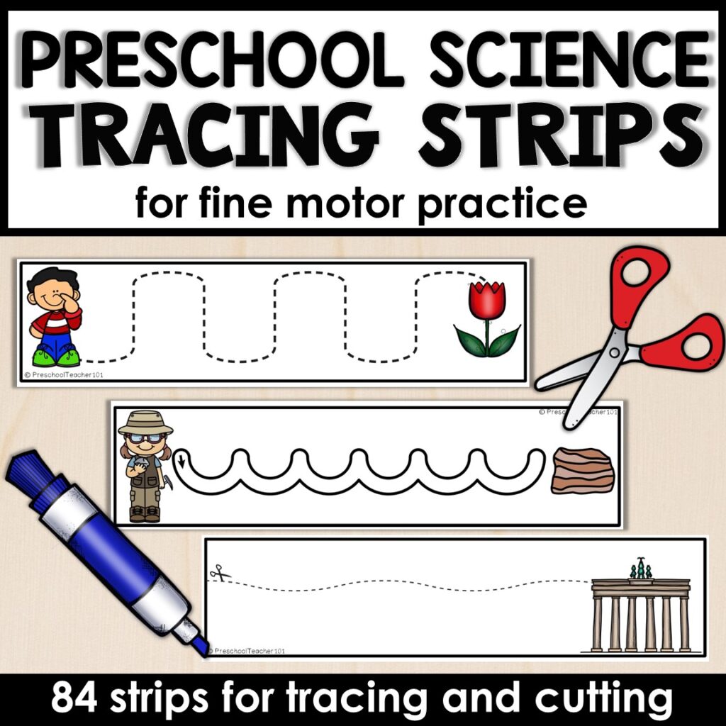Science Fine Motor and Tracing Strips - Preschool Teacher 101