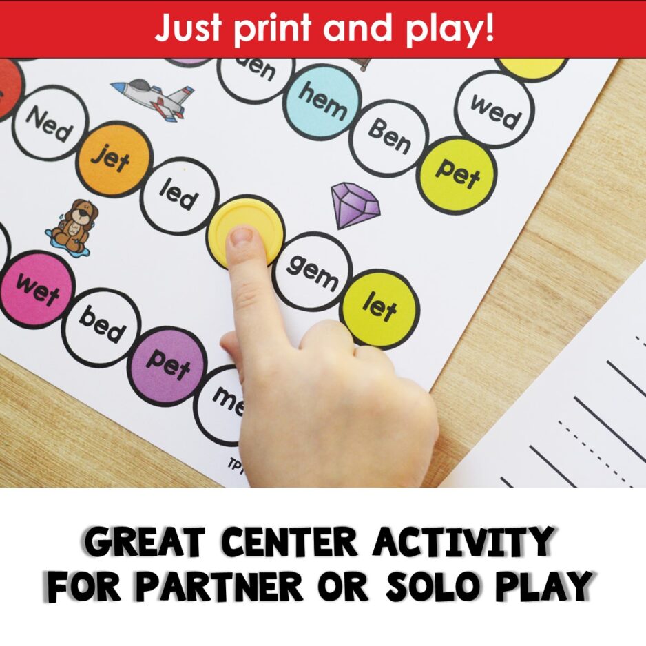 Short Vowel CVC Word Board Games - Preschool Teacher 101