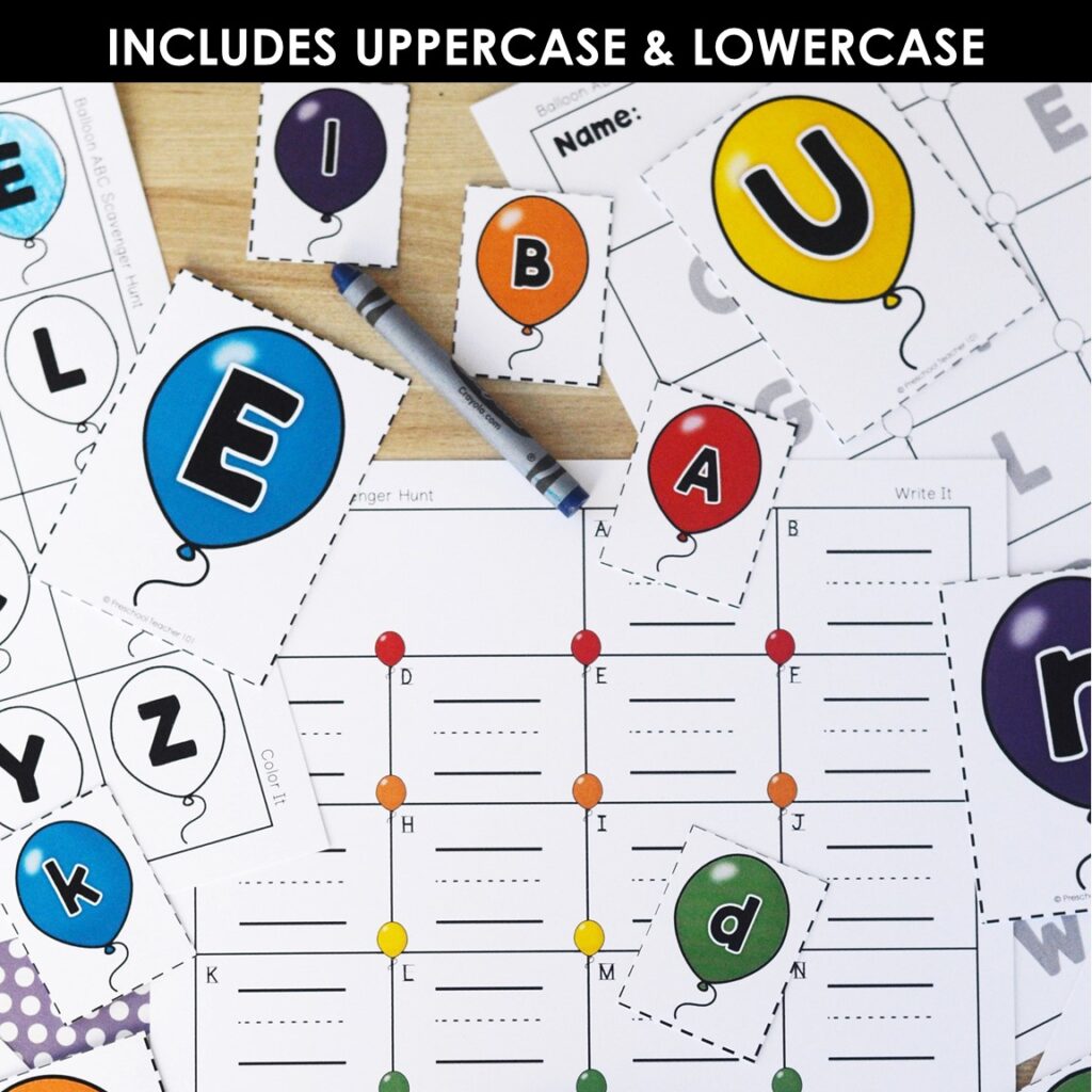 Balloon ABC Scavenger Hunt - Preschool Teacher 101