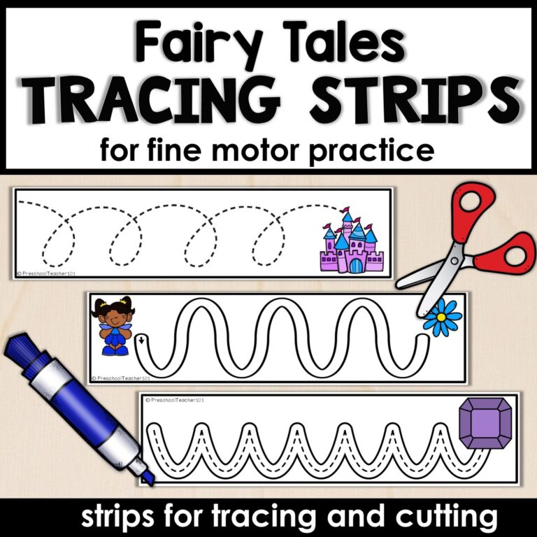 Fairy Tales Fine Motor Tracing and Cutting Strips - Preschool Teacher 101