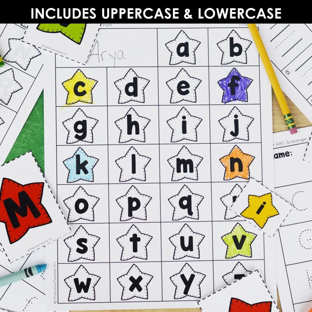 Star ABC Scavenger Hunt - Preschool Teacher 101