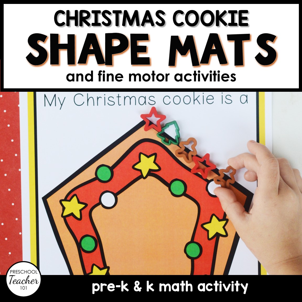 Christmas Cookie Shape Mats - Preschool Teacher 101