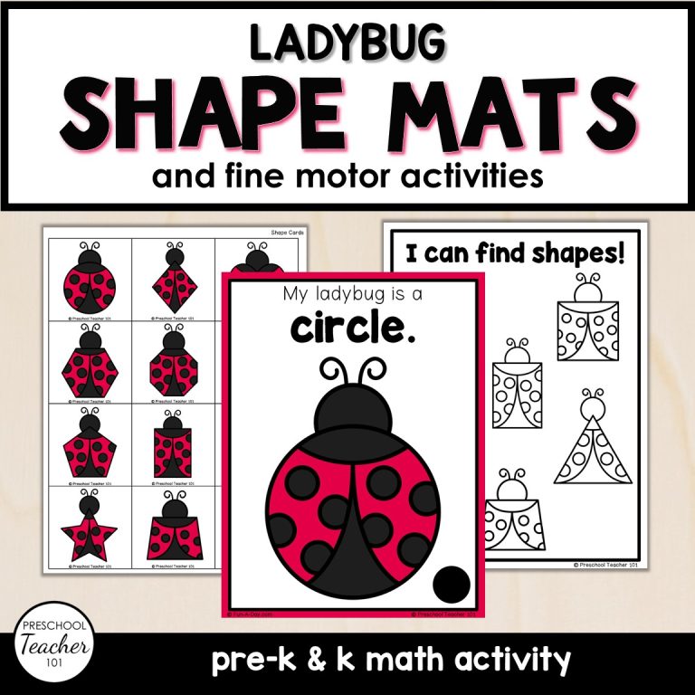Ladybug Shape Mats - Preschool Teacher 101
