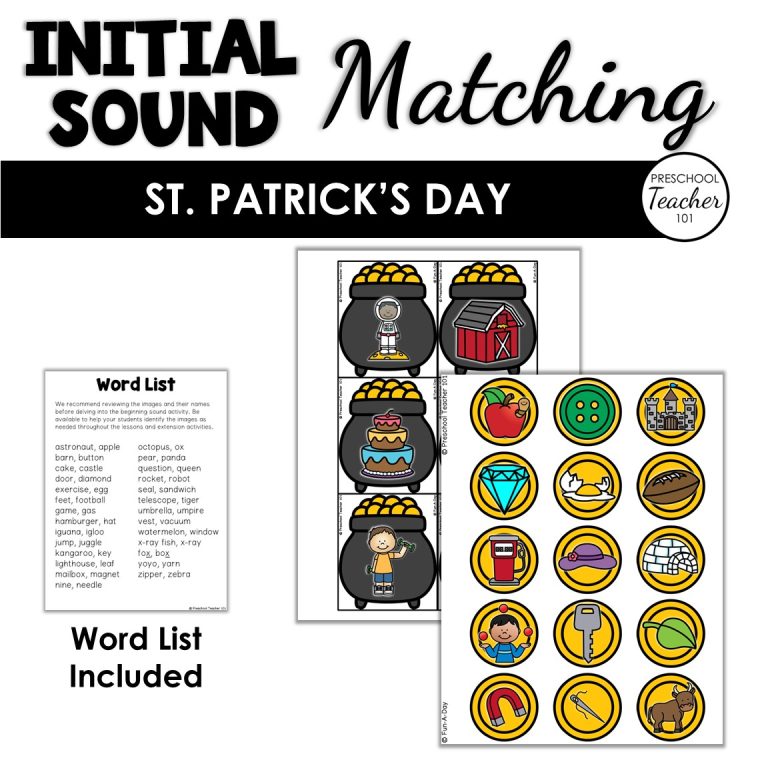 St. Patrick’s Day Beginning Sounds Activities - Preschool Teacher 101