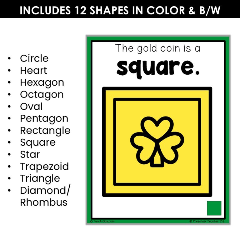 St. Patrick’s Day Gold Coin Shape Mats - Preschool Teacher 101