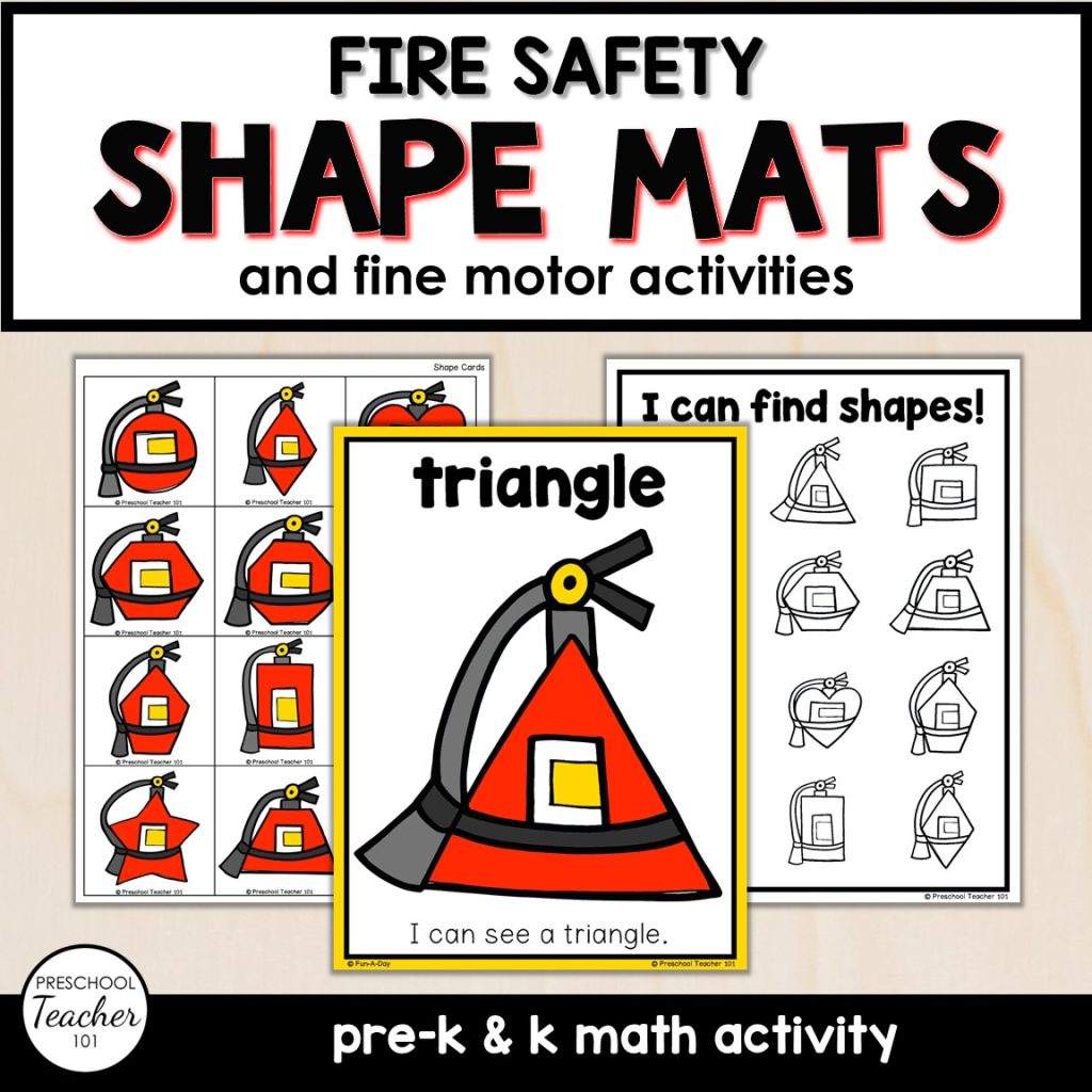 Fire Safety Shape Mats - Preschool Teacher 101