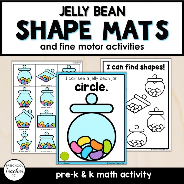 Easter Jelly Bean Shape Mats - Preschool Teacher 101