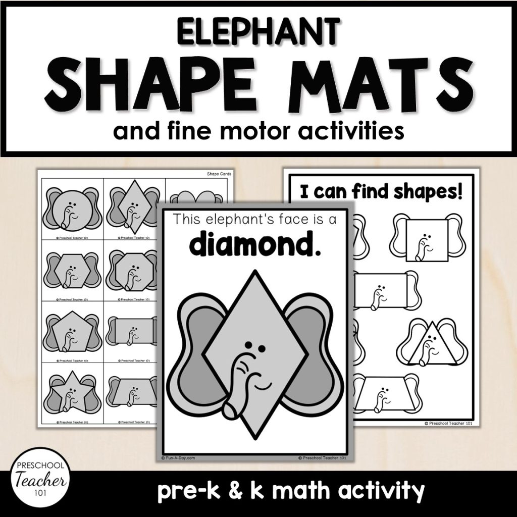 Elephant Shape Mats - Preschool Teacher 101