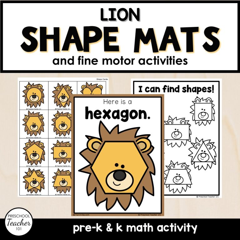 Lion Shape Mats - Preschool Teacher 101