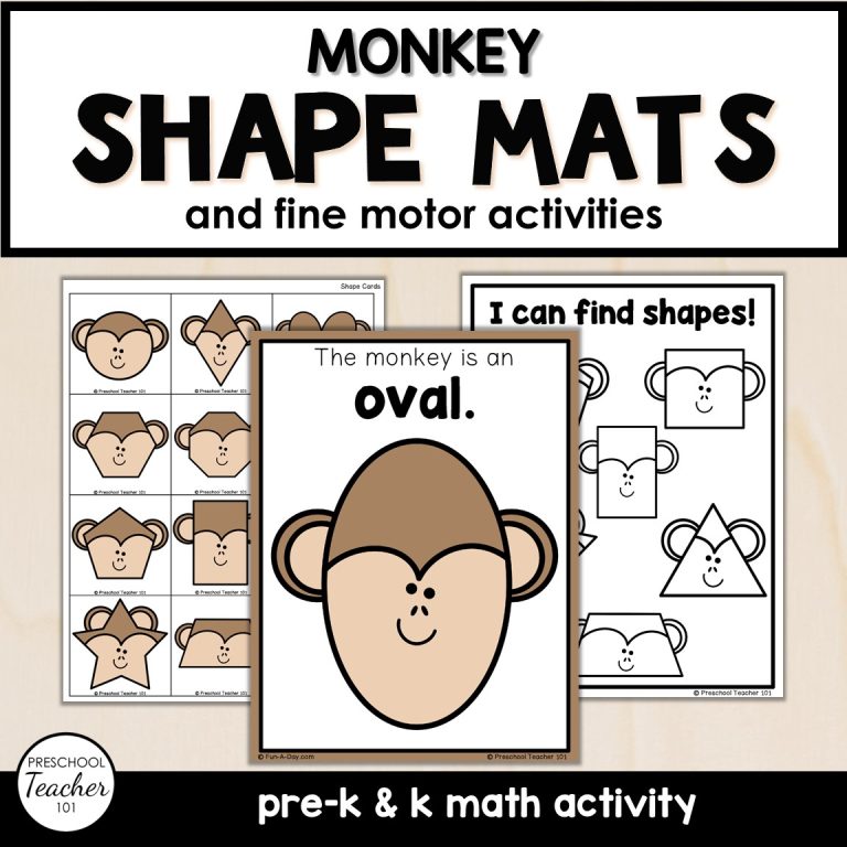 Monkey Shape Mats - Preschool Teacher 101