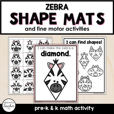 Zebra Shape Mats - Preschool Teacher 101
