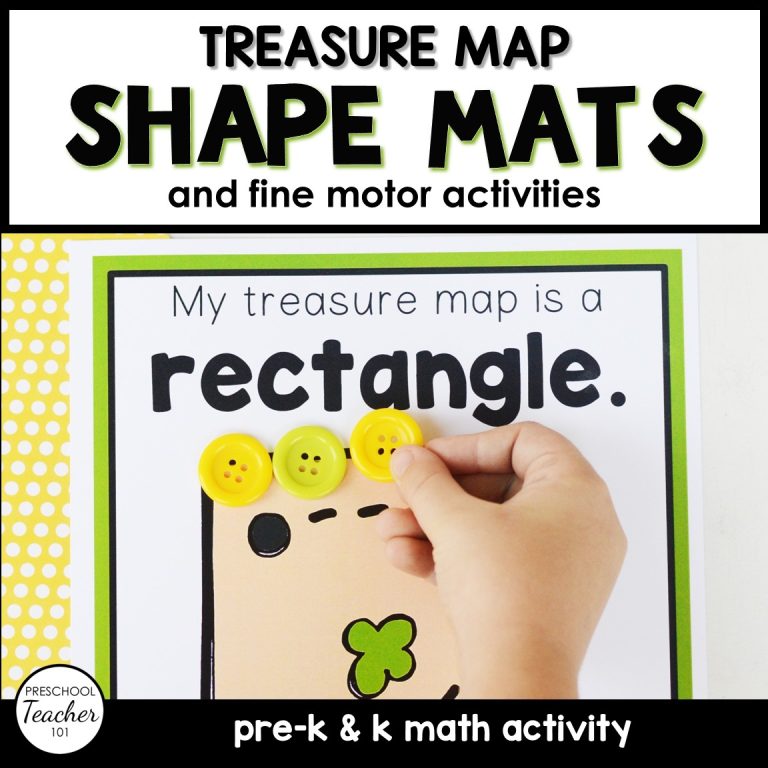 Pirate Treasure Map Shape Mats - Preschool Teacher 101