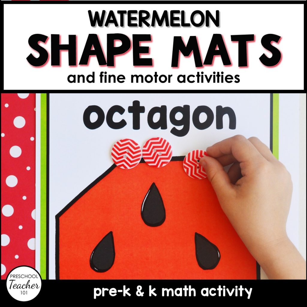 Watermelon Shape Mats - Preschool Teacher 101