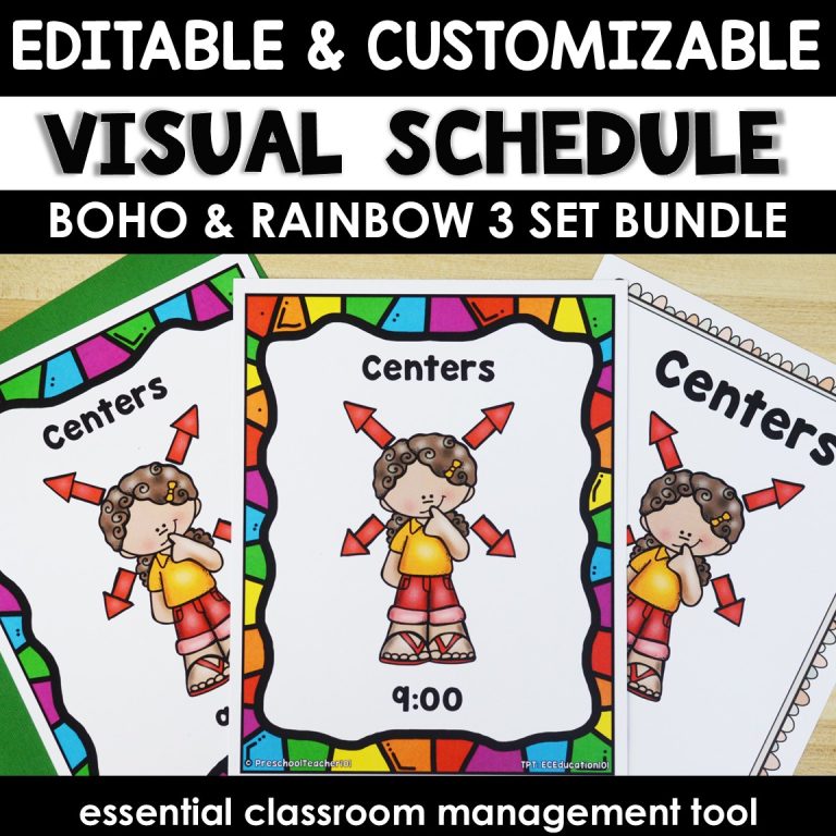 Visual Schedule Cards Bundle - Preschool Teacher 101