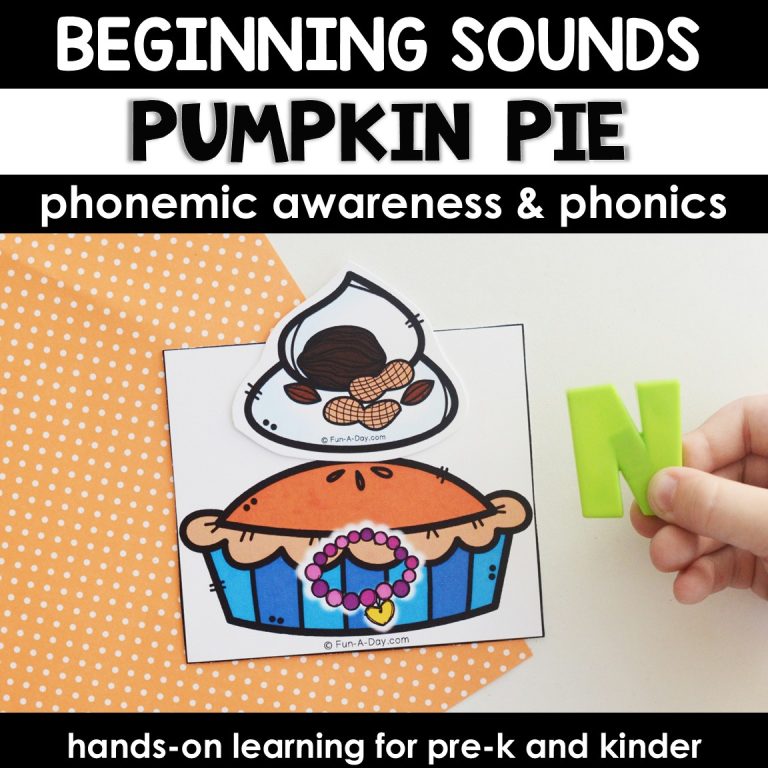 Thanksgiving Pumpkin Pie Beginning Sounds Activities - Preschool ...