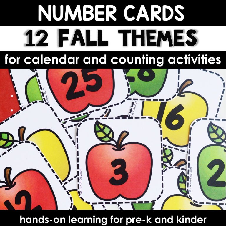 Fall Calendar and Number Cards - Preschool Teacher 101