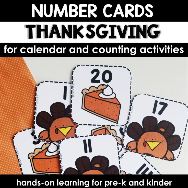 Thanksgiving Calendar and Number Cards - Preschool Teacher 101