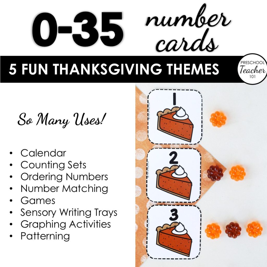 Thanksgiving Calendar and Number Cards - Preschool Teacher 101