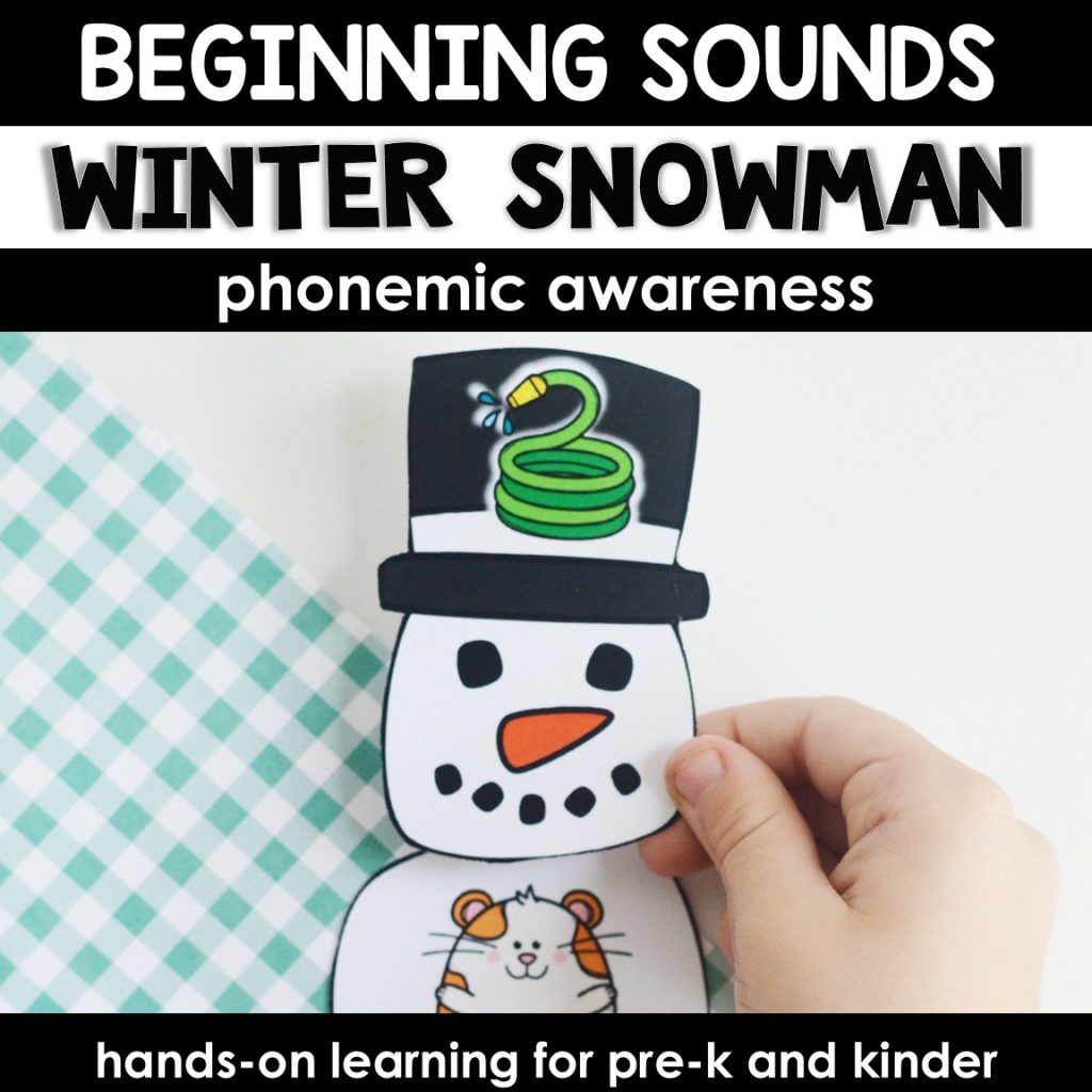 Winter Snowman Beginning Sounds Activities - Preschool Teacher 101