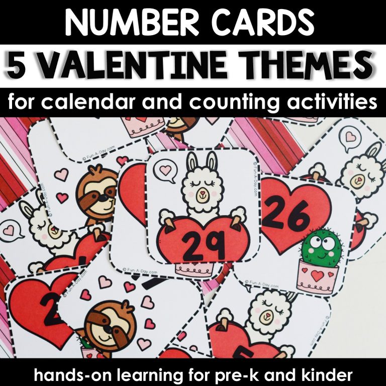 Valentine's Day Calendar and Number Cards - Preschool Teacher 101